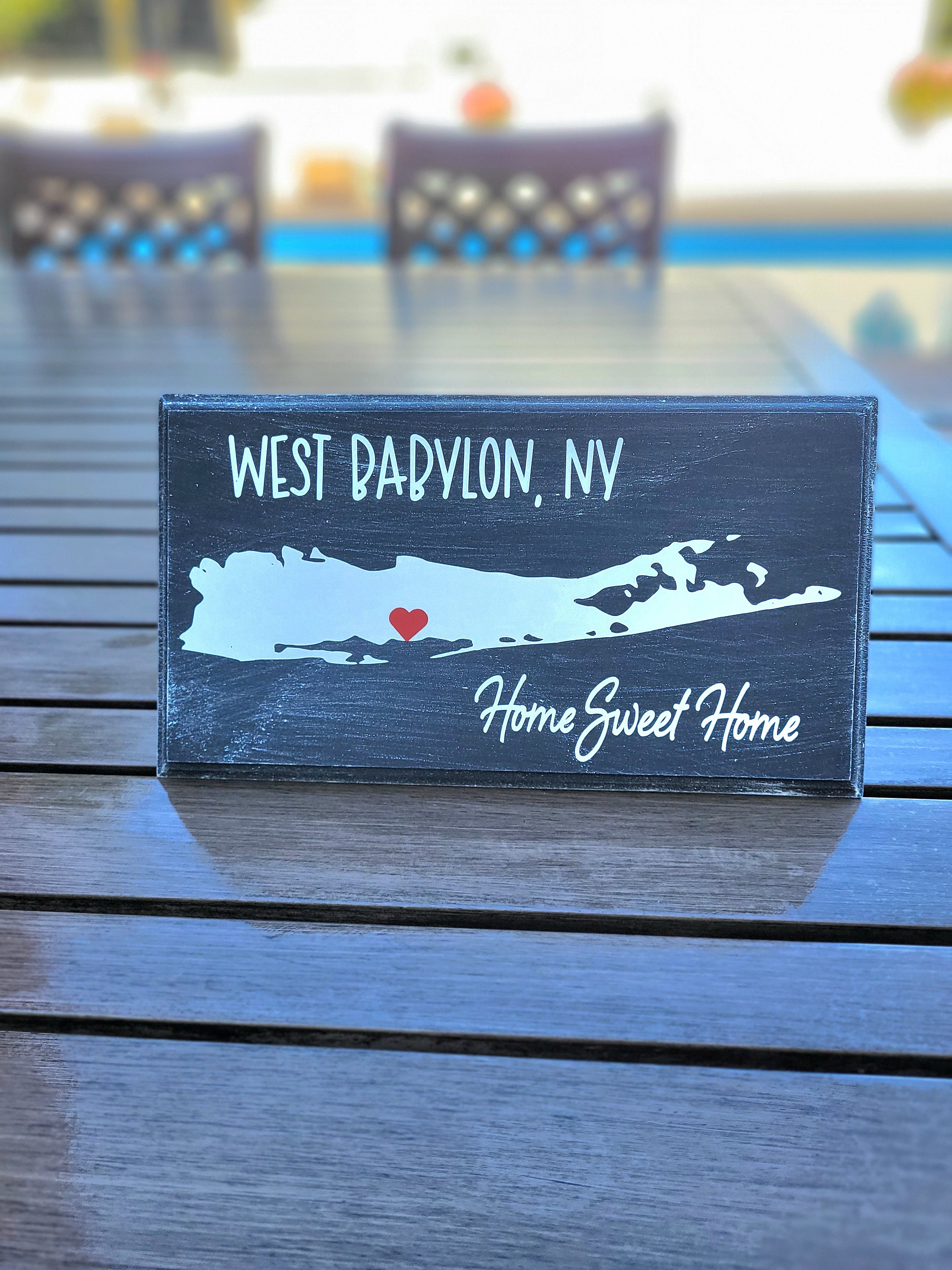 Long Island Sign, Long Island Map Sign With Heart, Long Island Wall Art ...
