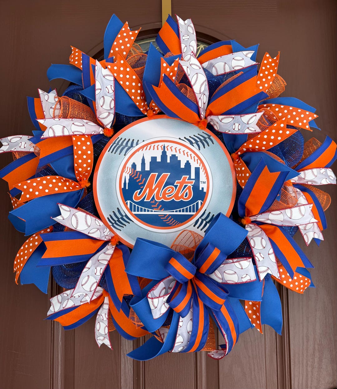 Mets Wreath for Front Door, Mets Baseball Wreath, Mets Fan New Home ...