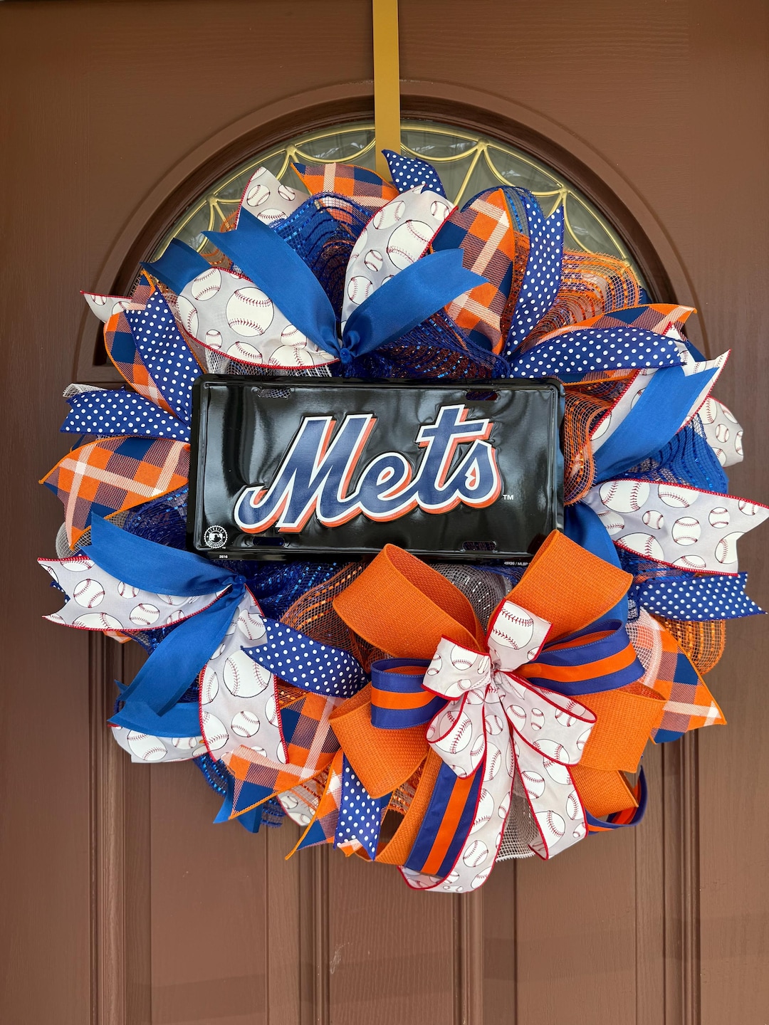 New York Mets Baseball Wreath for Front Door, NY Mets Wreath, Gift for ...
