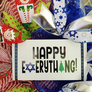 Chrismukkah, Christmas Hanukkah Wreath, Hanukkah Christmas Decor ...