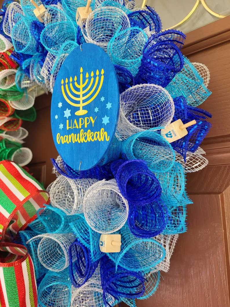 Chrismukkah, Christmas Hanukkah Wreath, Hanukkah Christmas Decor ...
