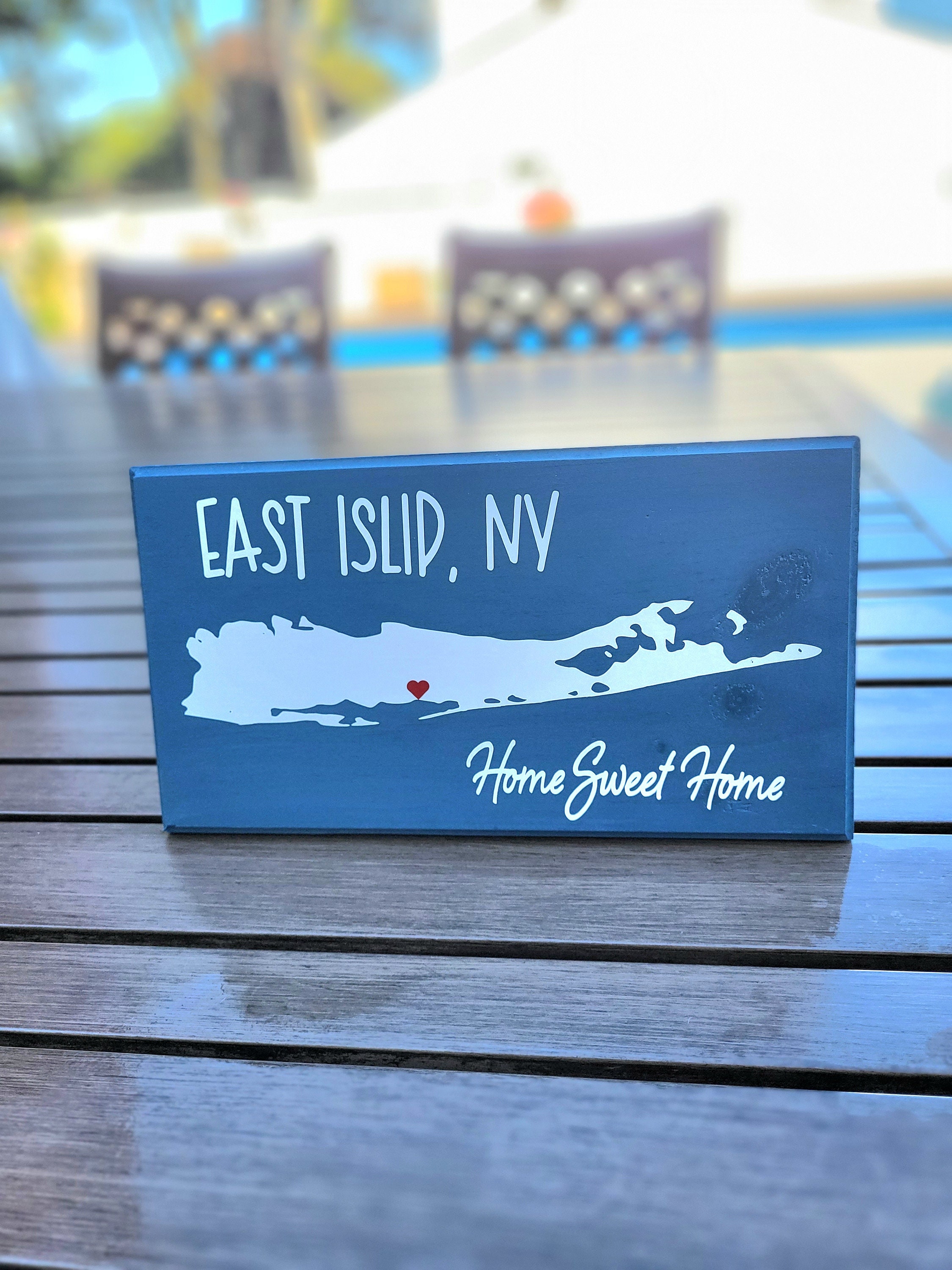 Long Island Sign, Long Island Map Sign With Heart, Long Island Wall Art ...