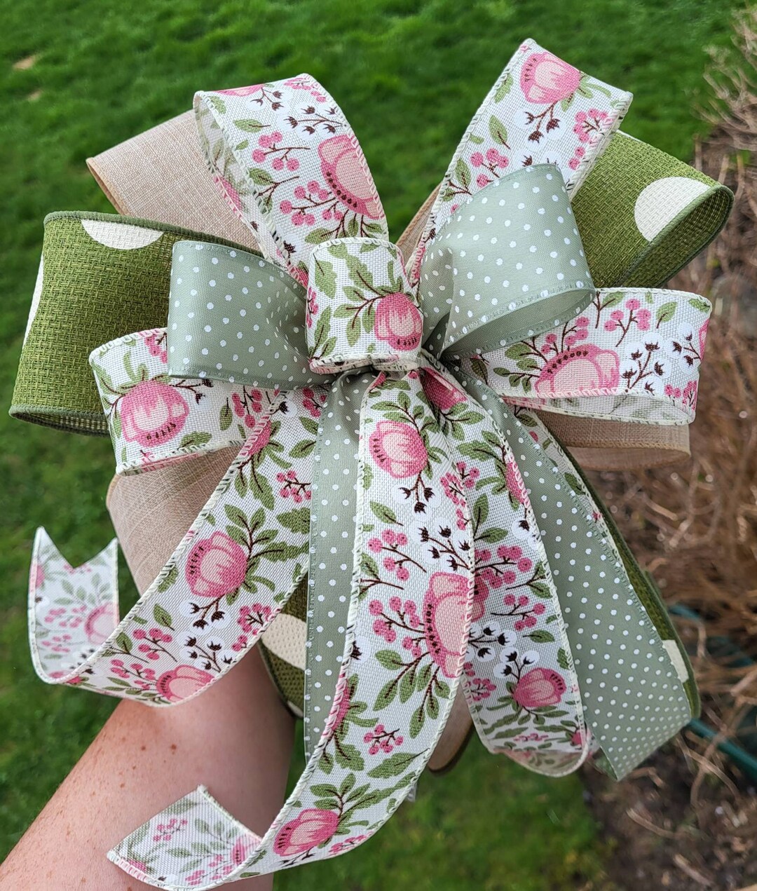 Spring Bow, Summer Bow, Bow for Wreath, Wreath Bow, Decorative Bow ...