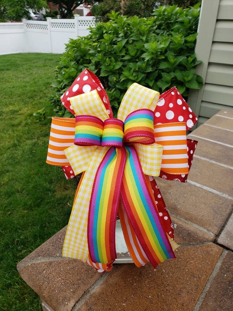 Pride Rainbow bow Pride bow Gay Pride decor Wreath bow | Etsy