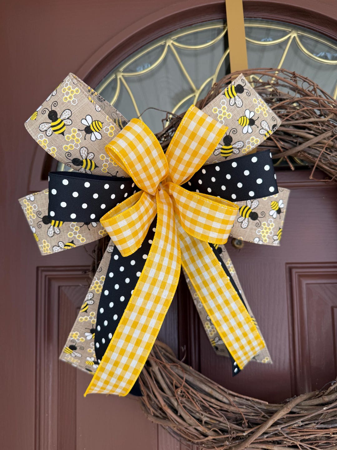 Bee Bow, Yellow Bee Wreath Bow, Bumble Bee Bow, Yellow Bee Bow, Lantern ...