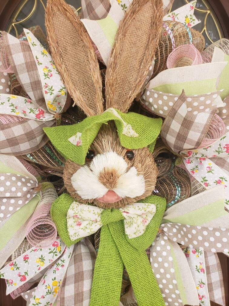Bunny Wreath Easter Wreath for Front Door Easter Decoration | Etsy