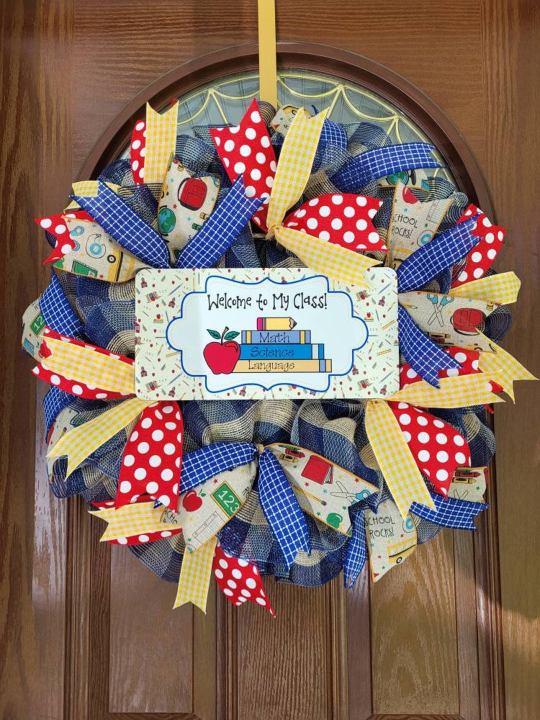 Classroom Wreath, Teacher Wreath, Teacher Door Hanger, Welcome to Class ...