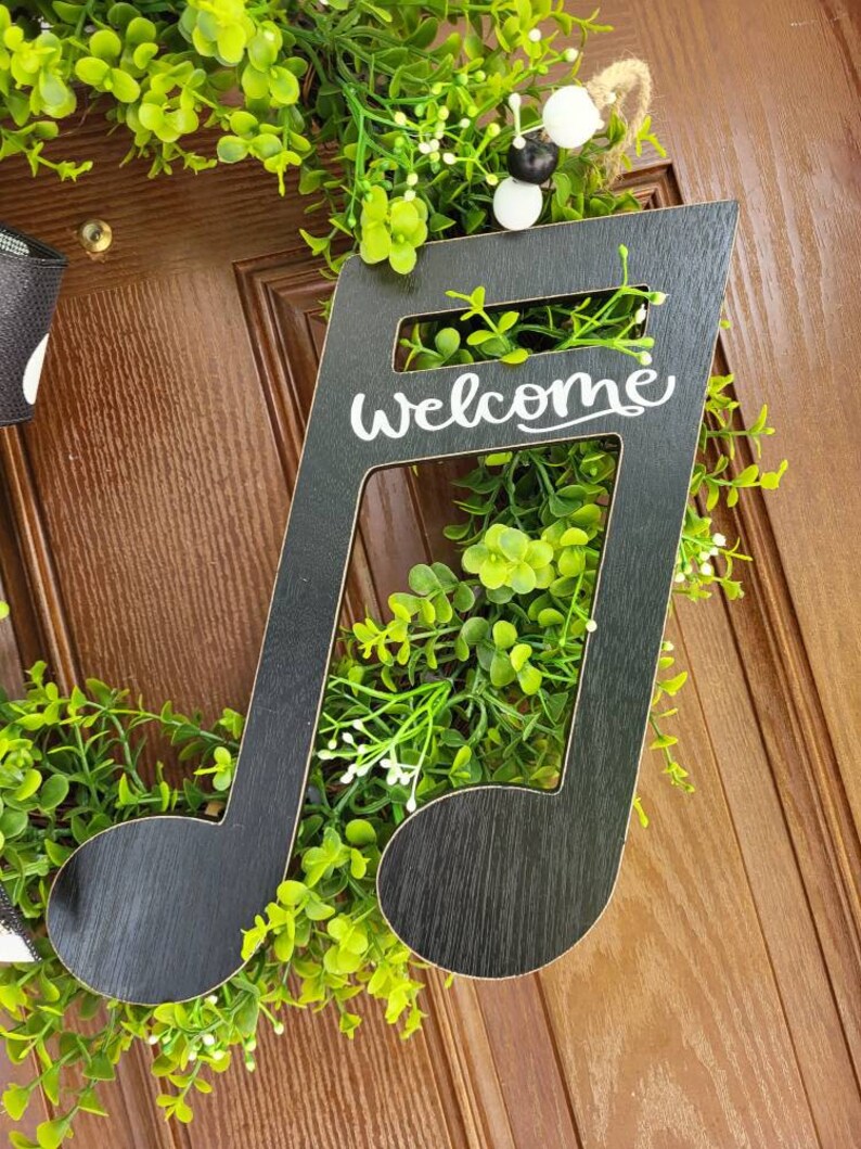 Music Wreath Music Gift Music Note Wreath for Front Door - Etsy