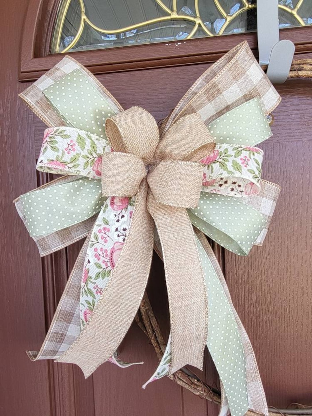 Spring Bow for Wreath, Farmhouse Wreath Bow, Spring Lantern Bow ...