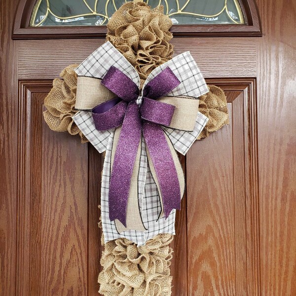 Burlap Cross Wreath - Etsy
