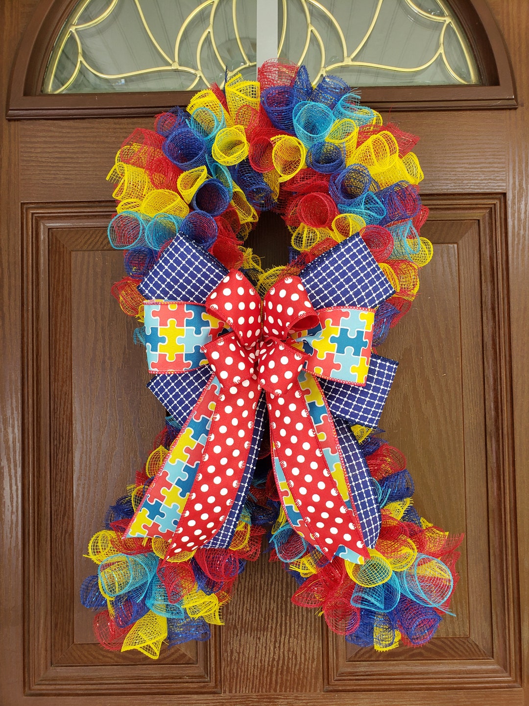Autism Wreath, Autism Acceptance, Autism Awareness Wreath, Autism Mom ...