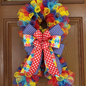 Autism Wreath, Autism Acceptance, Autism Awareness Wreath, Autism Mom ...