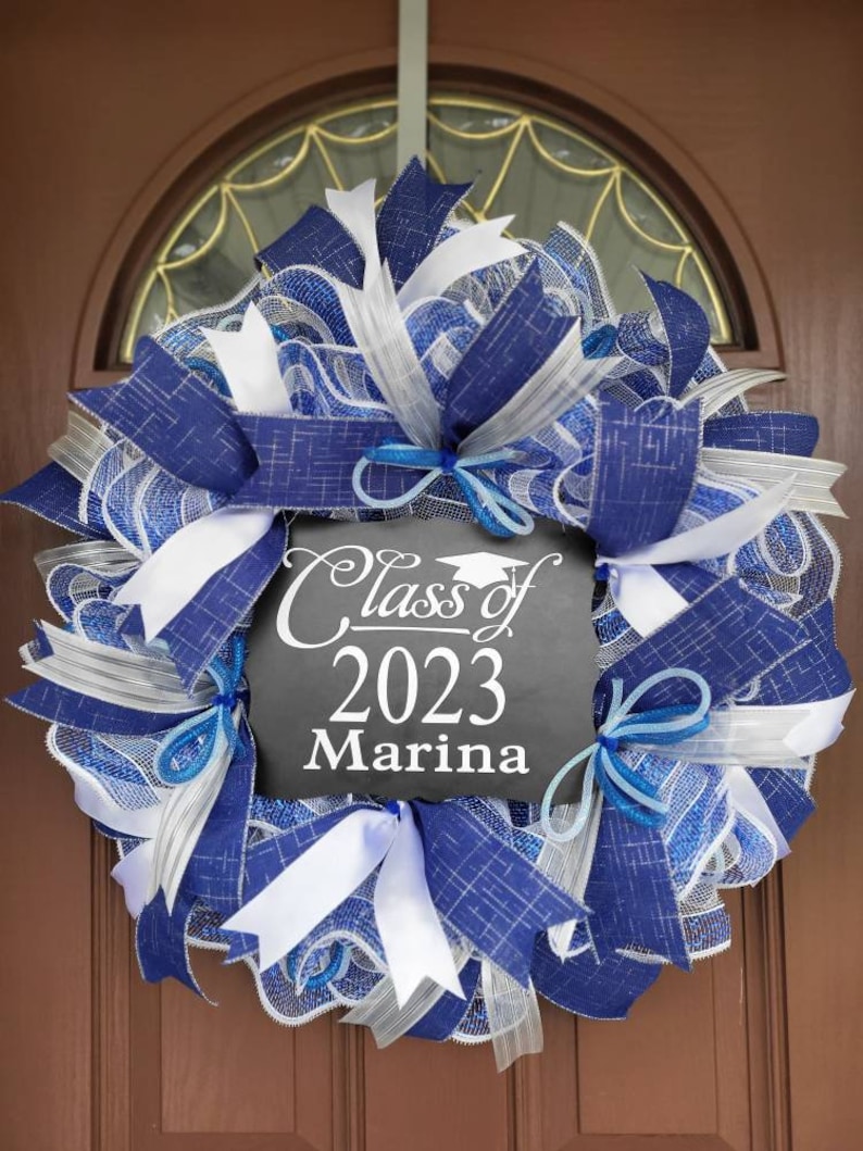 Graduation Wreath, Class of 2026 Custom Graduation Door Sign, School ...