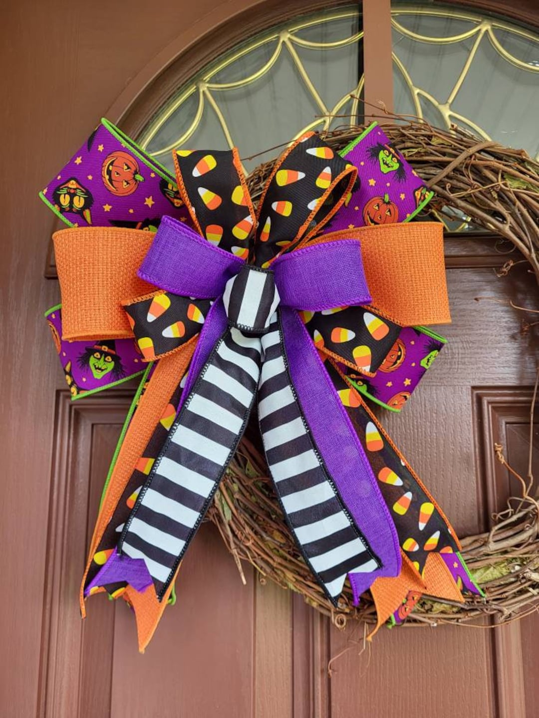 Halloween Bow for Wreath, Halloween Wreath Bow, Witch Bow, Gift Basket ...