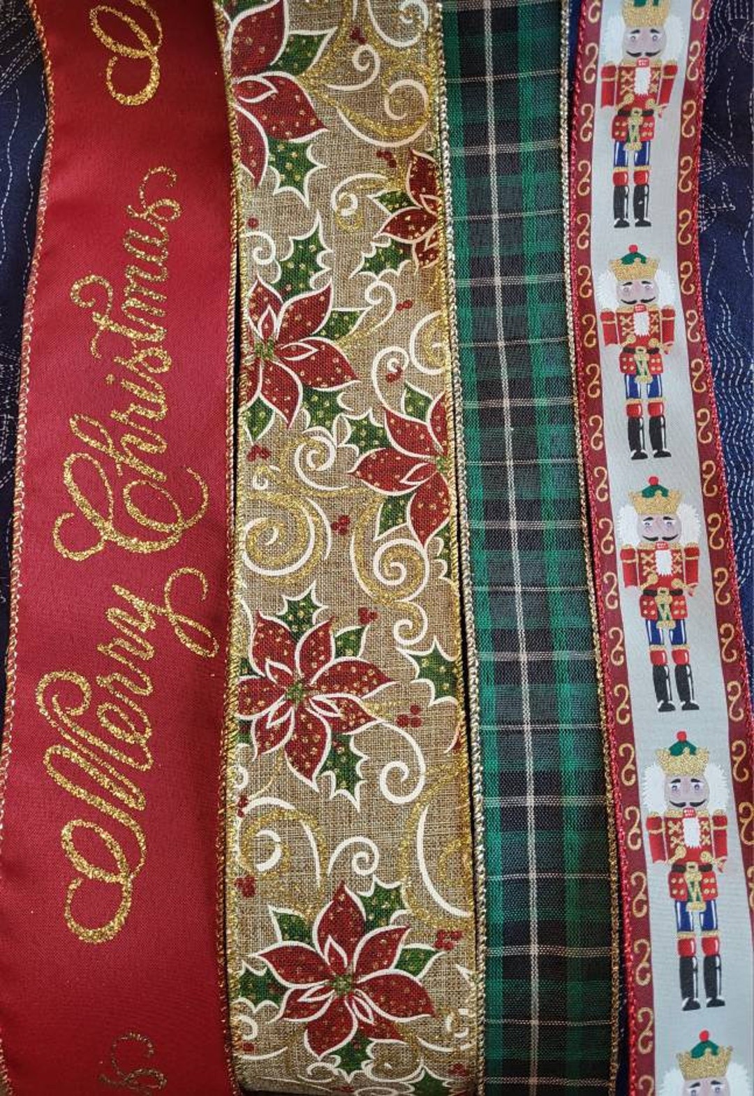 Christmas Ribbon Bundle, Wired Ribbon, Christmas Ribbon Set, Ribbon Kit ...
