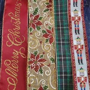 Christmas Ribbon Bundle, Wired Ribbon, Christmas Ribbon Set, Ribbon Kit ...