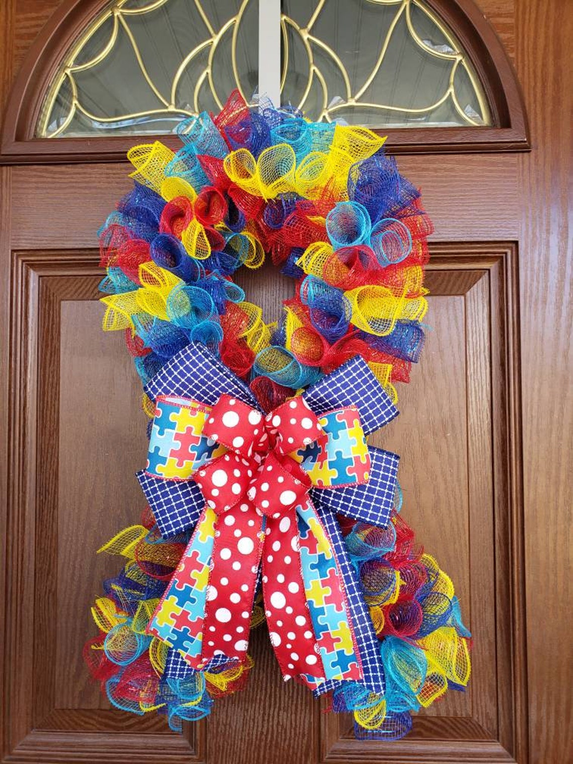 Autism Wreath Autism Acceptance Autism Awareness Wreath - Etsy