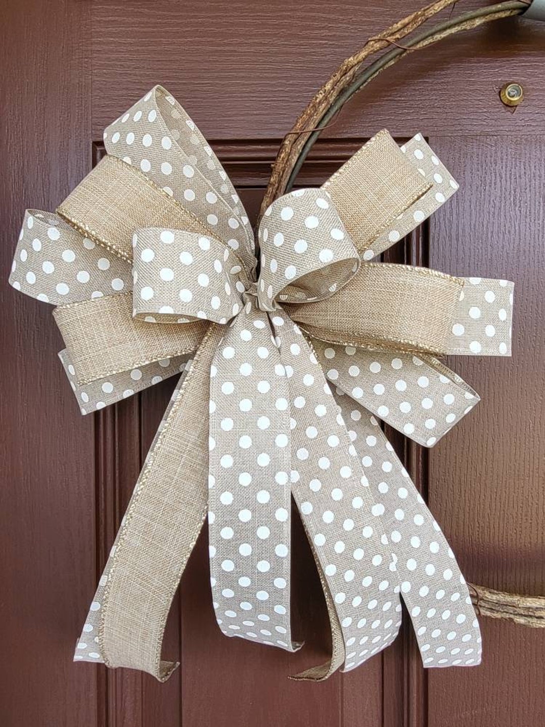 Farmhouse Bow Burlap Bow Spring Bow Wreath Bow Neutral - Etsy