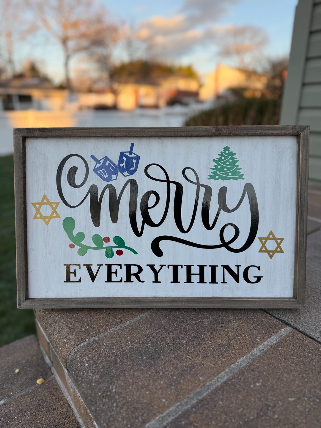 Chrismukkah, Large Merry Everything Sign, Chrismukkah Sign, Interfaith ...