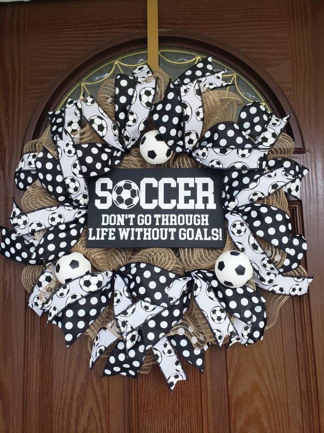 Soccer Wreath, Soccer Door Sign, Front Door Wreath, Sports Wreath ...