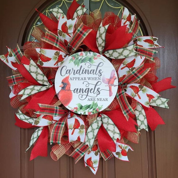 Cardinal Wreath - Etsy
