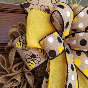 Bee Bow, Bee Wreath Bow, Bumble Bee Wreath Bow, Honey Bee Decoration ...