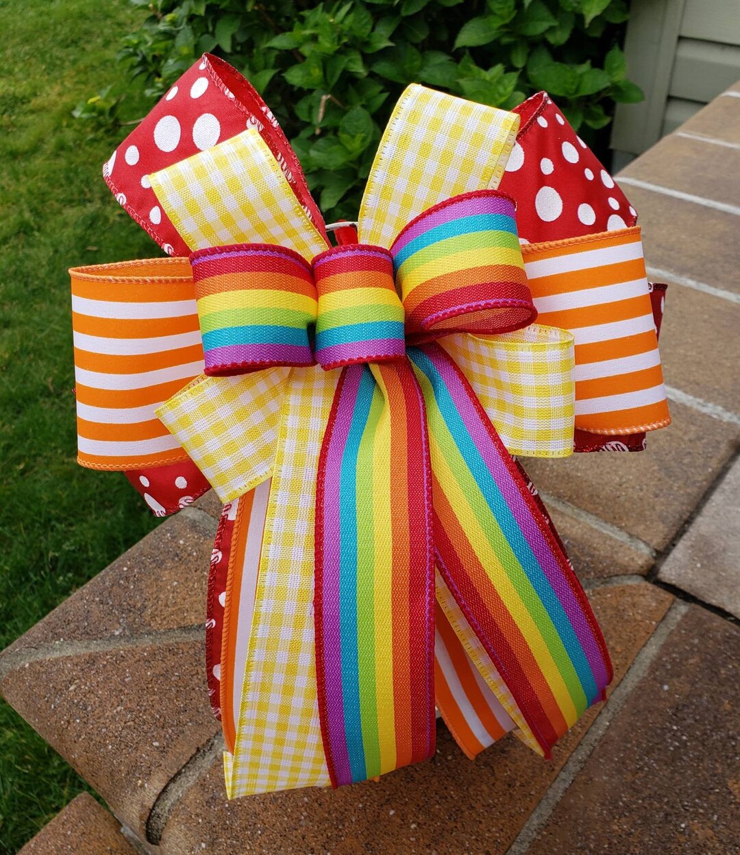 Pride Rainbow Bow, Pride Bow, Gay Pride Decor, Wreath Bow, Lantern Bow ...