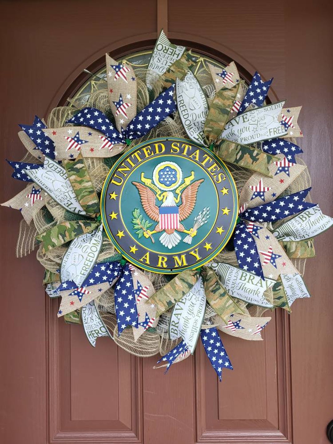 Army Wreath, Army Door Decor, Camouflage, Soldier Wreath, Memorial Day ...