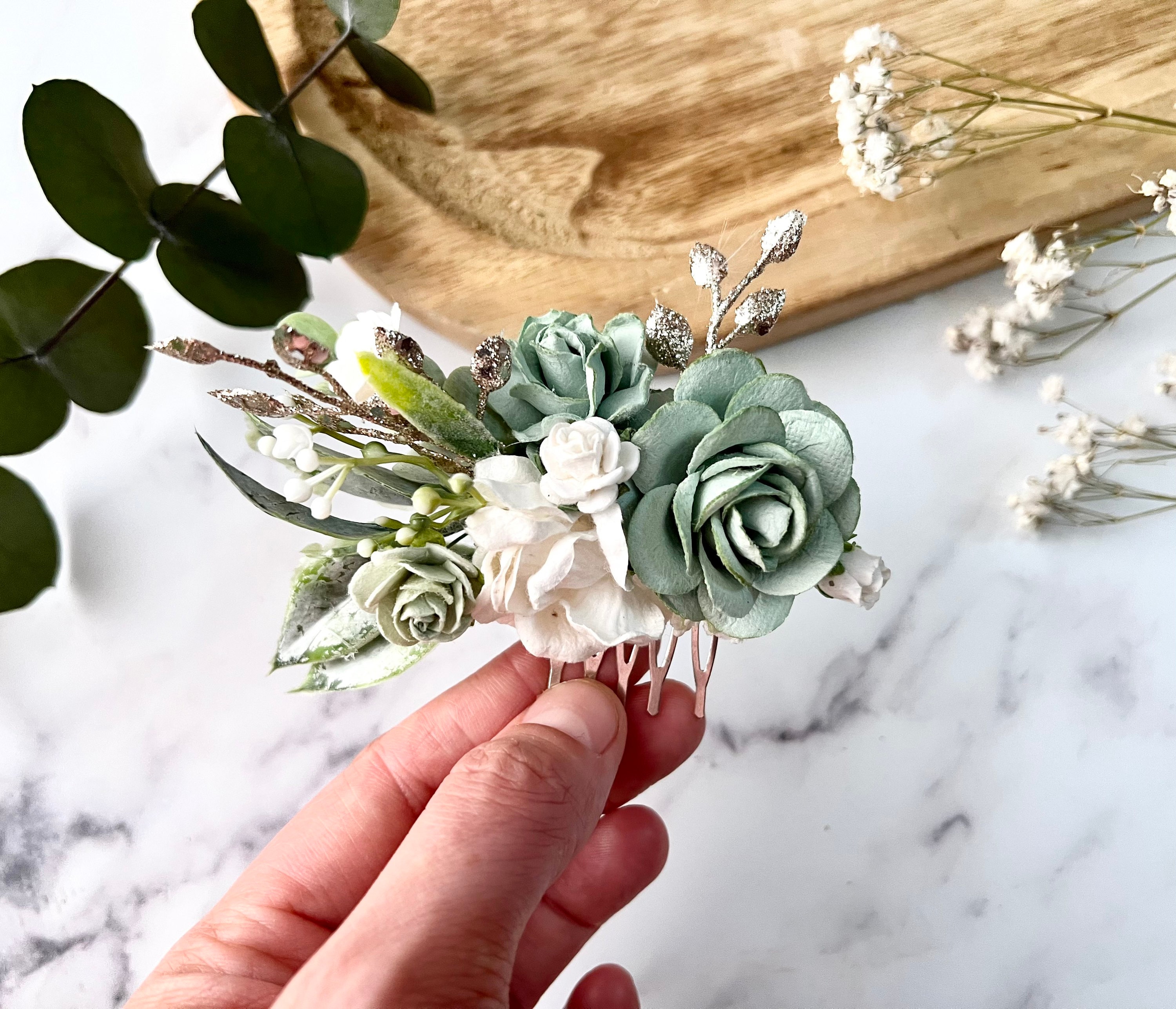 Sage Green Hair Comb Green Bridal Hair Piece Sage Hair - Etsy UK