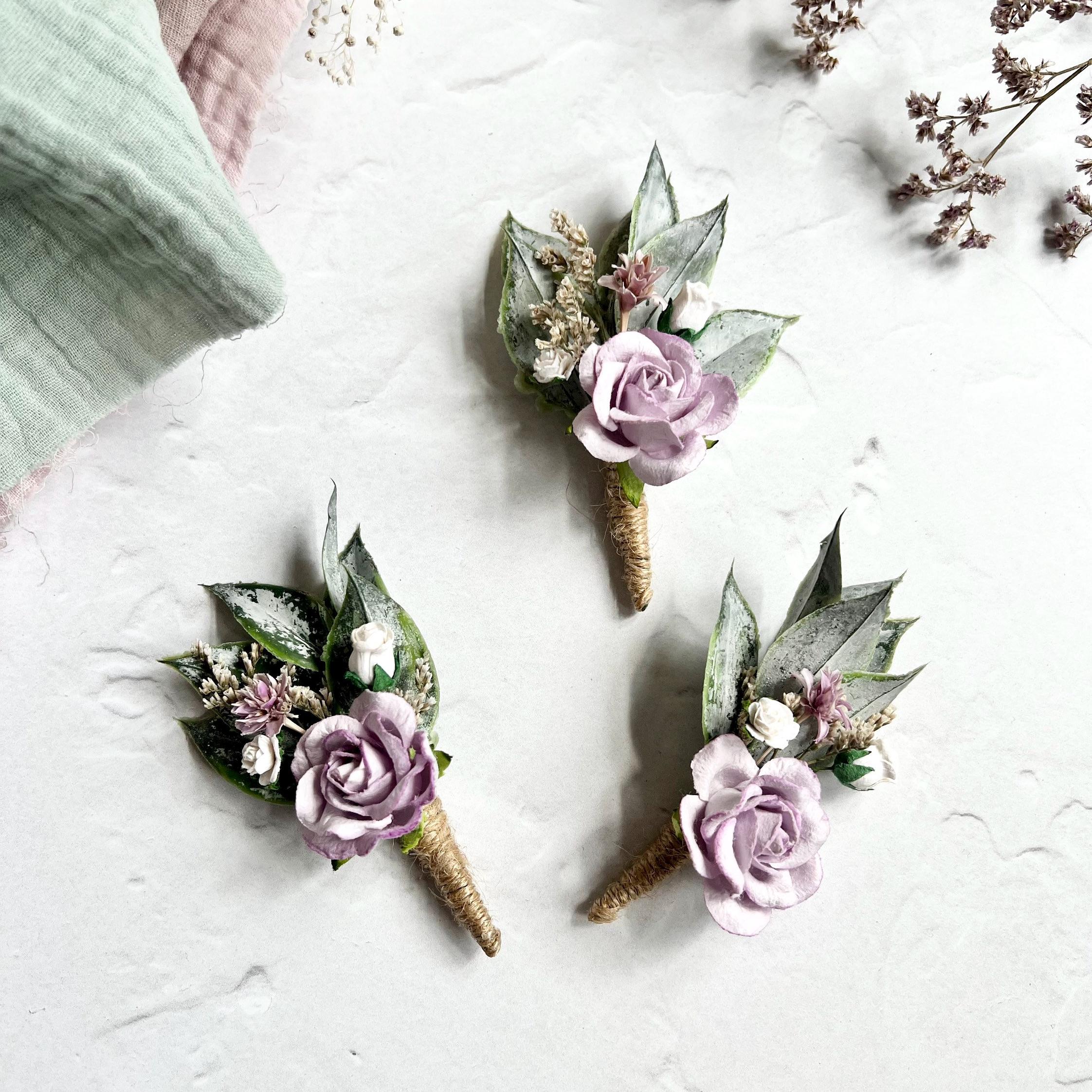 One Lilac Boutonnière, Grooms Boutonnière, Purple Wedding Button Hole ...