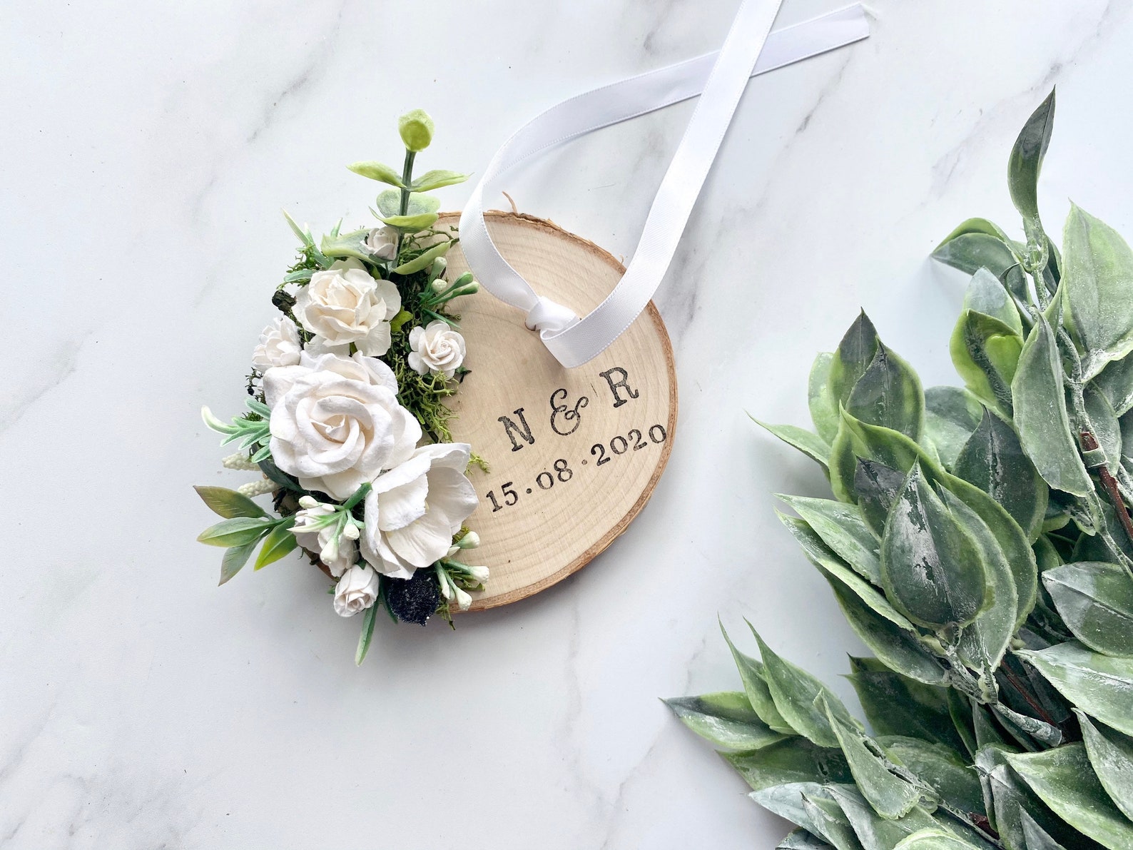 Wooden Wedding Ring Holder, Flower Wedding Ring Pillow - Etsy