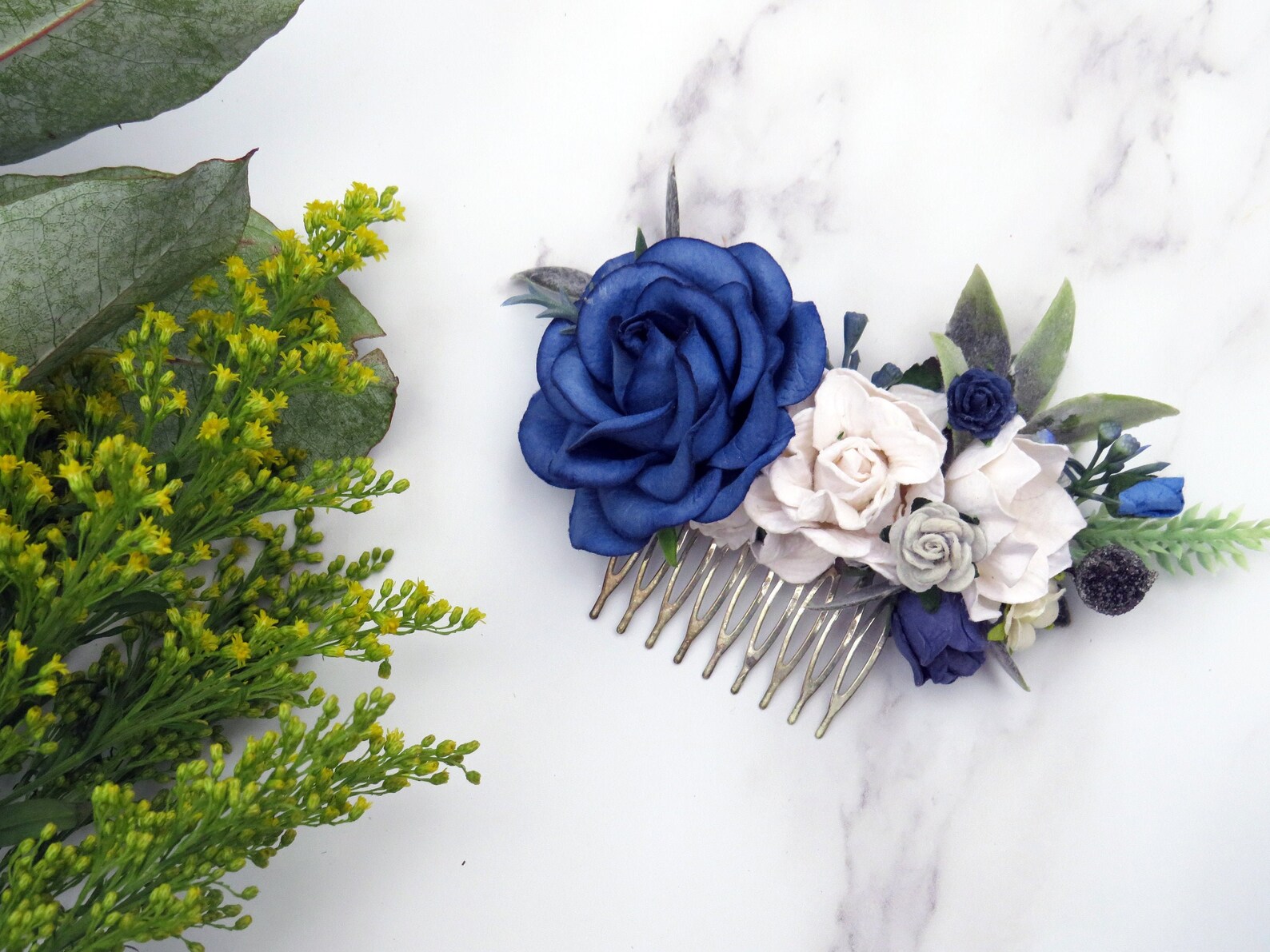 Flower Hair Comb Royal Blue Hair Comb Decorative Hair Comb - Etsy UK