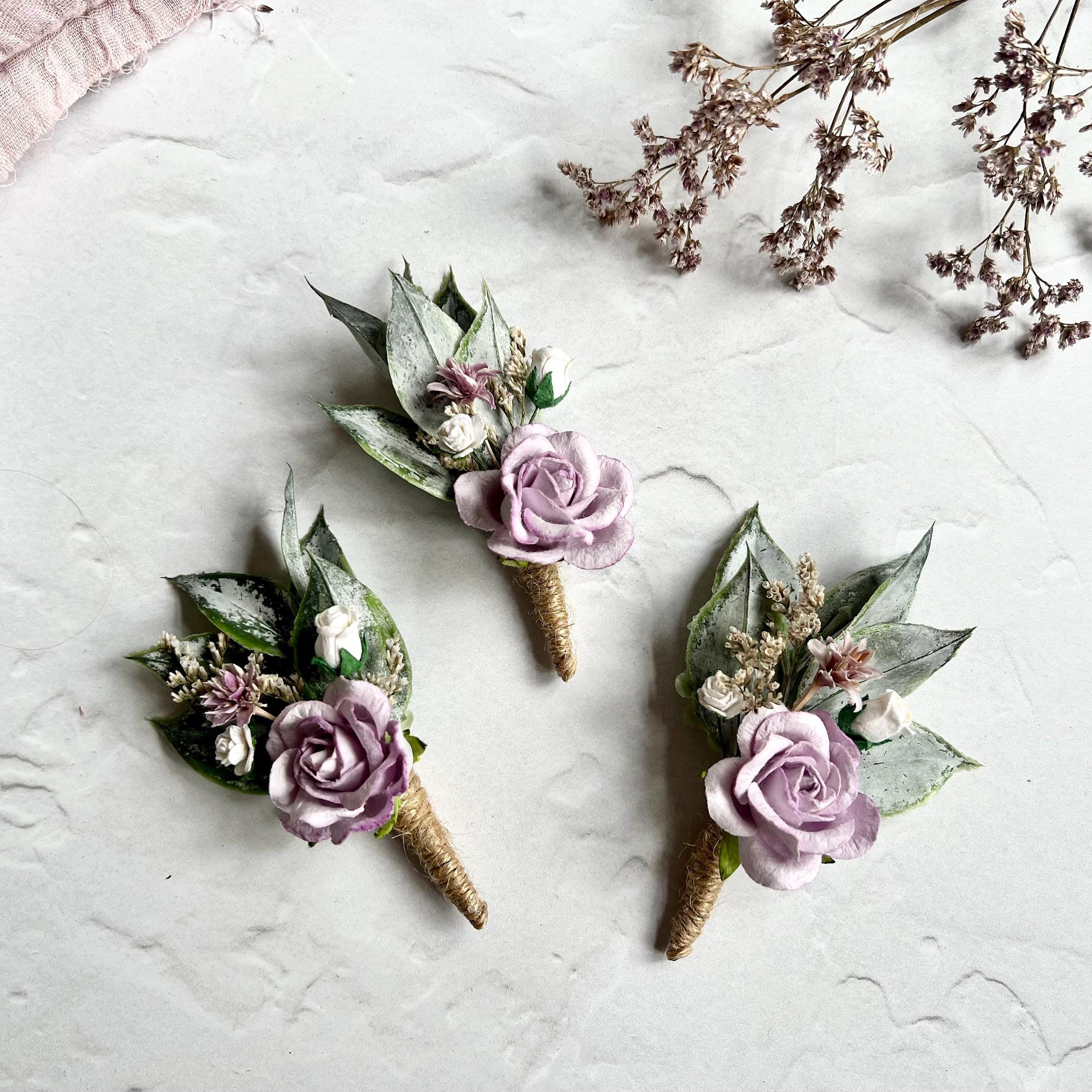 One Lilac Boutonnière, Grooms Boutonnière, Purple Wedding Button Hole ...