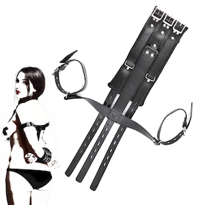Bondage Armbinder Real Leather Arms to Wrist Restraint Cuff Back Bondage Bicep & Wrist Cuffs ...