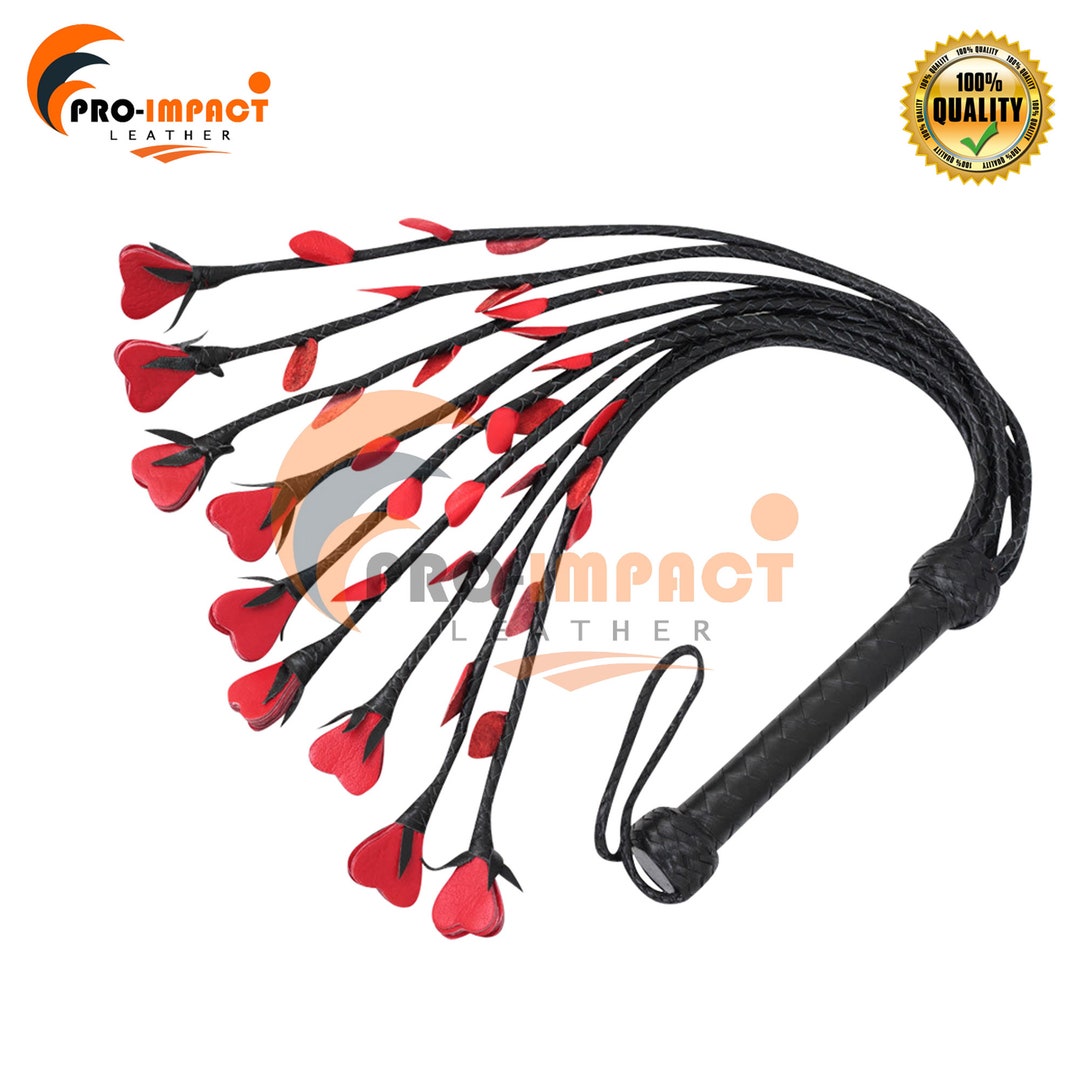 Florentine Flower BDSM Bondage Leather Flogger Whip Flog Cat-o-nine ...