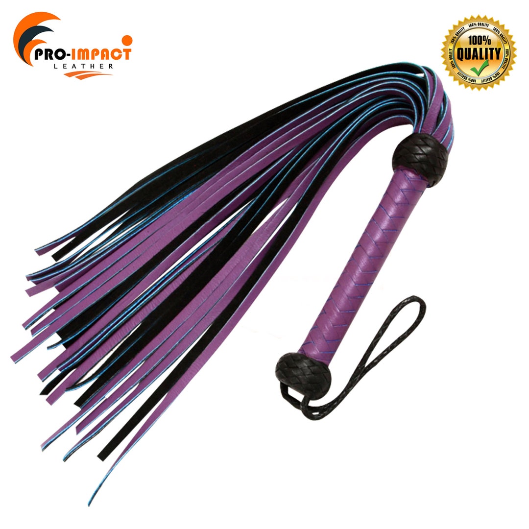 Double Pasted Leather Blue Flogger Heavy Duty No Artificial Fake or ...