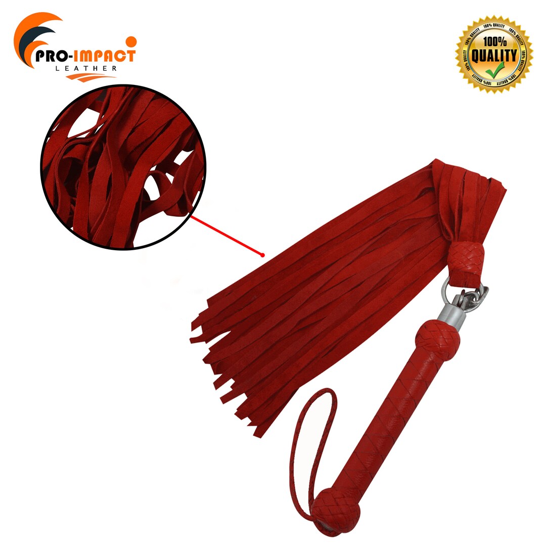 Flogger giratorio de 25 caídas de cuero de ante de piel de vaca real ...