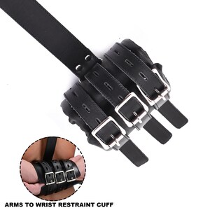 Bondage Armbinder Real Leather Arms to Wrist Restraint Cuff Back Bondage Bicep & Wrist Cuffs ...