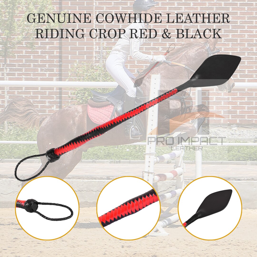 Real Leather Braided Riding Crop Whip Bondage Dragon Tail CROP OR ...