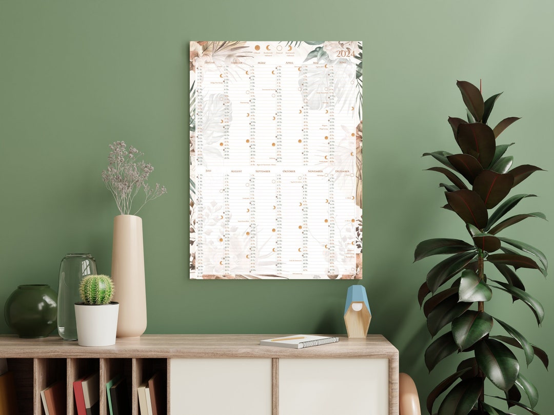 Kalender Boho 2024 A2 Größe / Kalender-Planer 2024 / Kalender - Etsy.de