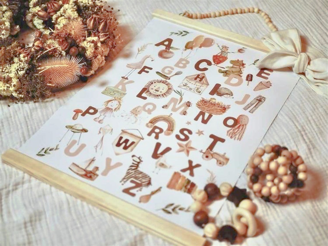 Poster Alphabet/ ABC Poster/ Boho Alphabet | Etsy Australia
