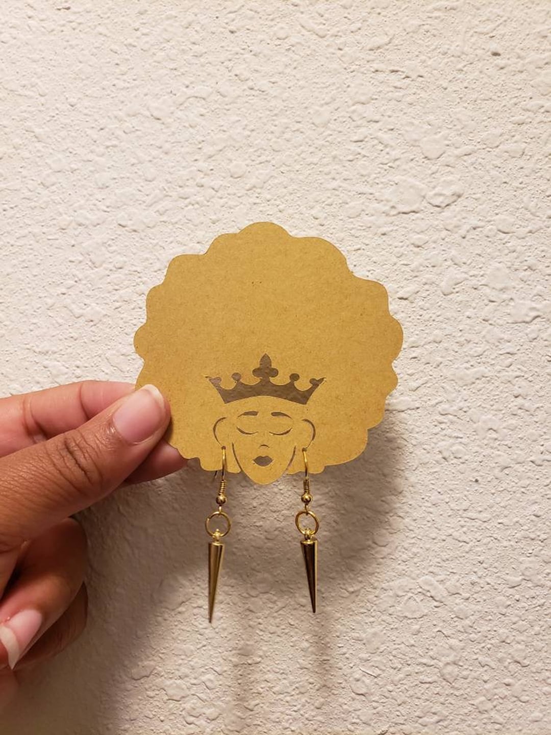 Earring Backing Card Template SVG - Afro Crowned Woman - Etsy