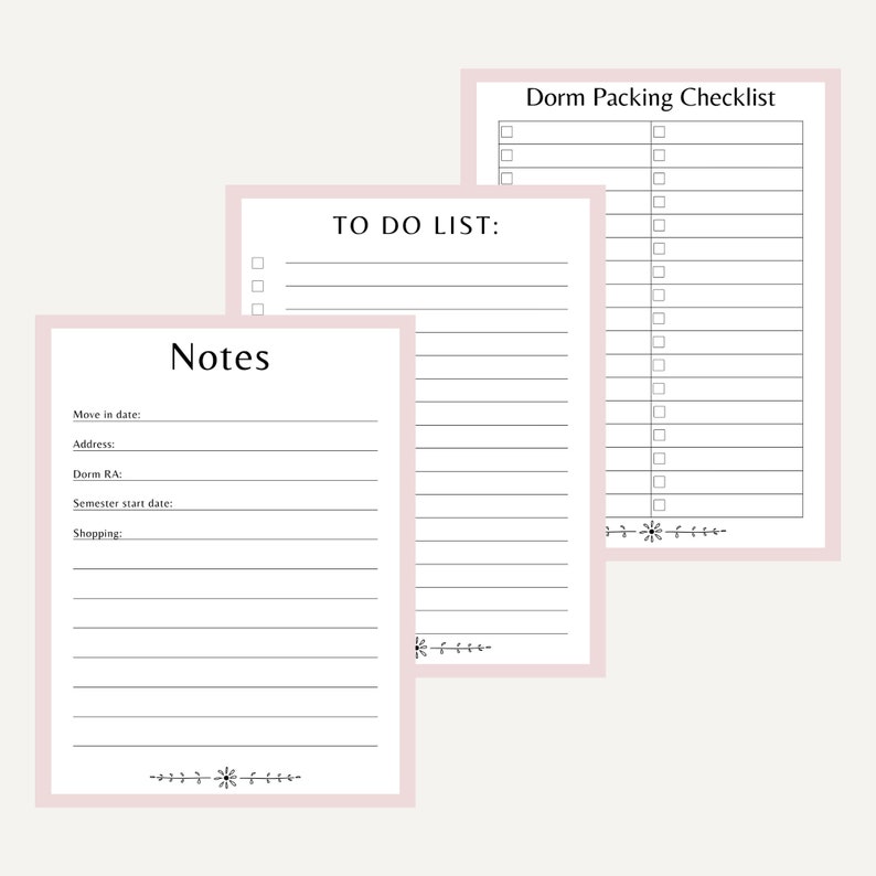 College Packing Checklist - Dorm College Move in List - Digital ...