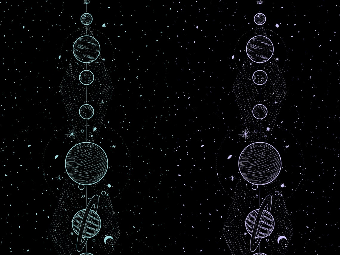 Solar System Desktop Wallpaper Aesthetic Stars Screensaver Set of 8 - Etsy