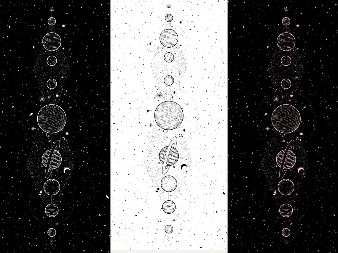 Solar System Desktop Wallpaper Aesthetic Stars Screensaver Set of 8 - Etsy