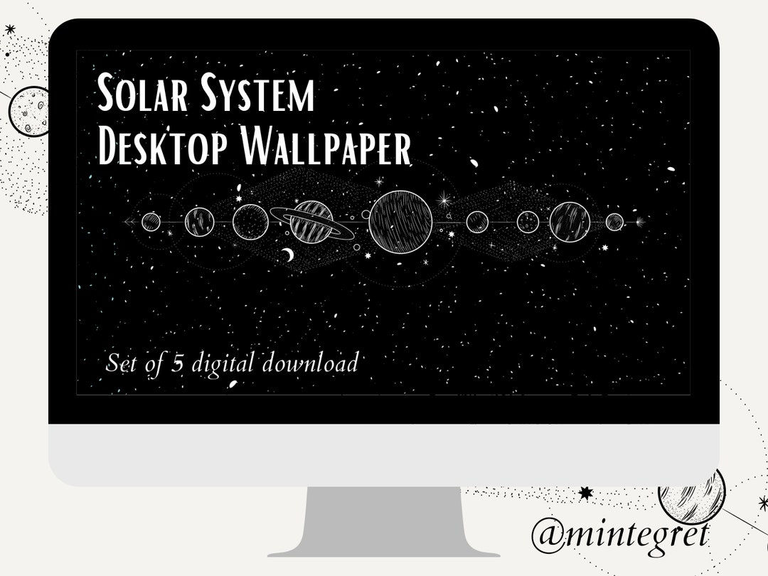 Solar System Desktop Wallpaper - Aesthetic Stars Screensaver - Set of 8 ...