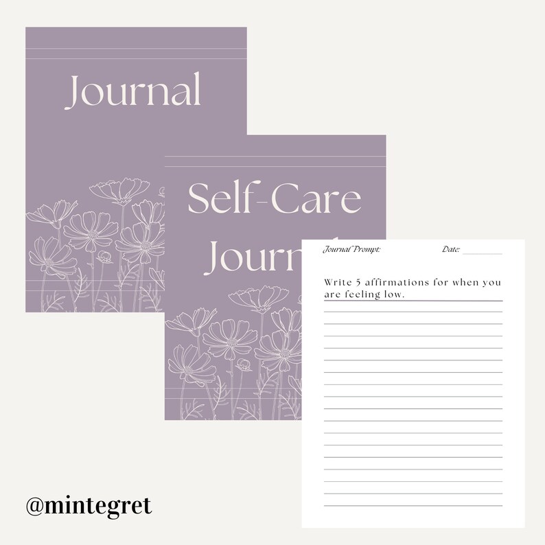 Mental Health Journaling - Self Care Writing Prompts - Digital ...