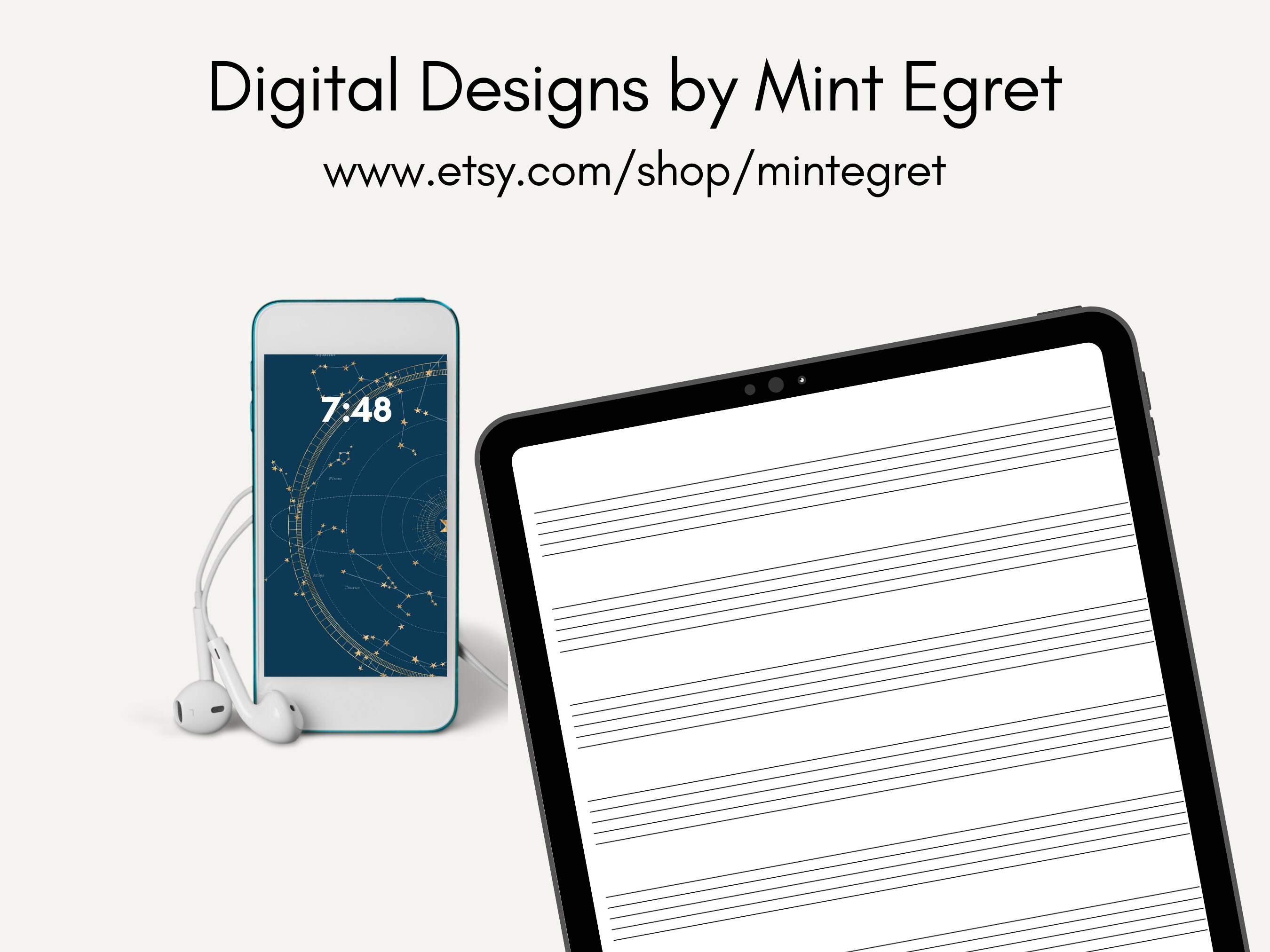 Sheet Music - Treble Alto Bass Clef - Blank Digital Printable ...