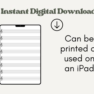 Sheet Music - Treble Alto Bass Clef - Blank Digital Printable ...
