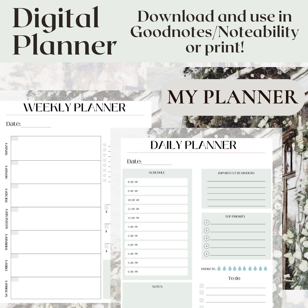Digital Planner Daily Weekly Monthly Calendar 2023 - Etsy